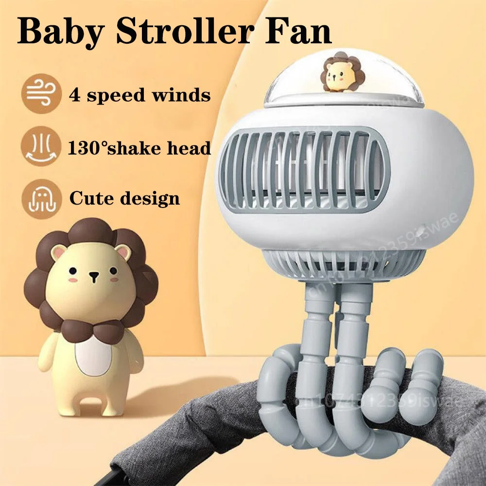 Lovely-Cartoon-Portable-Safe-Stroller-Fan-USB-Charging-Air-Cooling ...