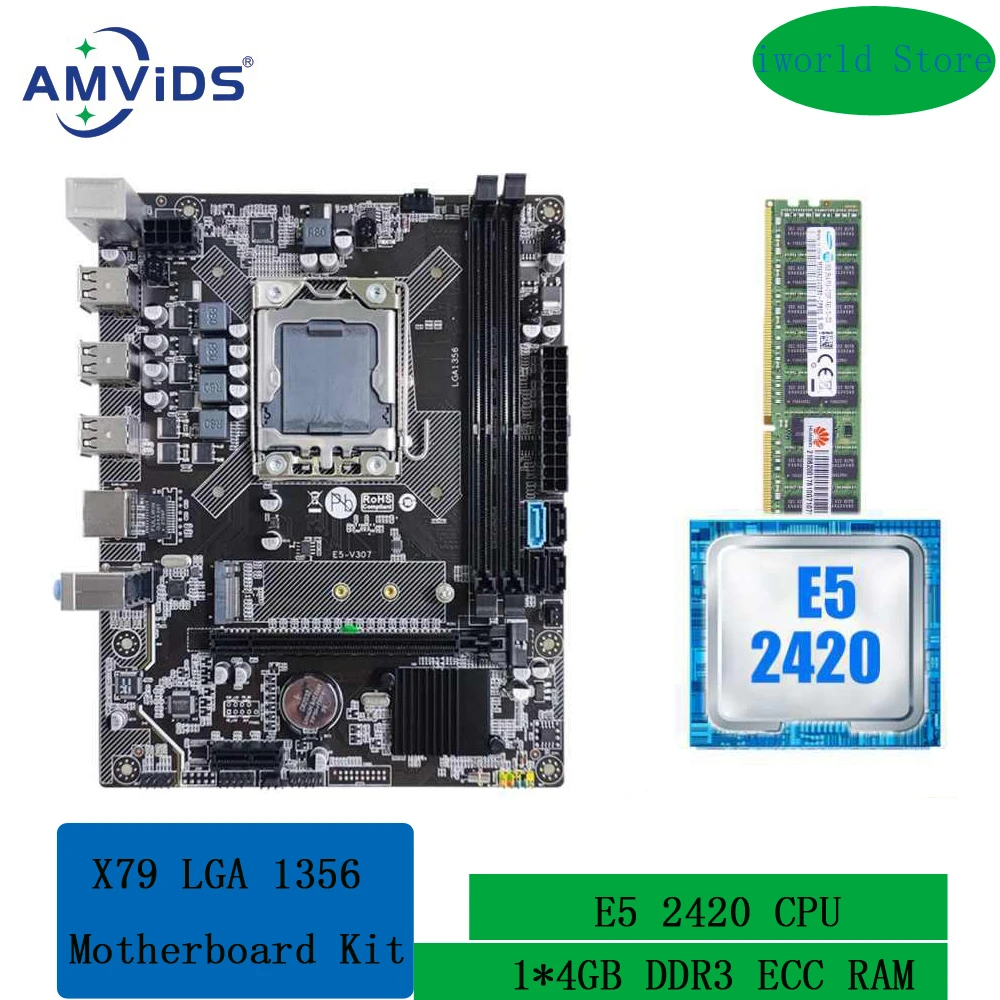 X79 lga 1356 kit placa mãe com intel xeon e5 2420 cpu e 1*4gb ddr3 ecc ...
