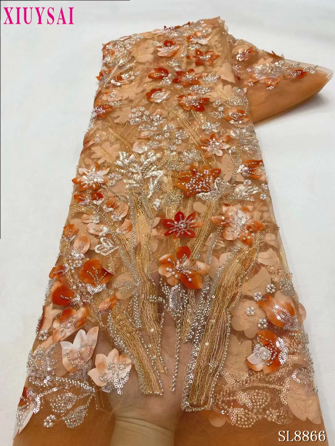 Pink-African-Lace-Fabric-for-Women-Sequins-Groom-Embroidery-Wedding ...