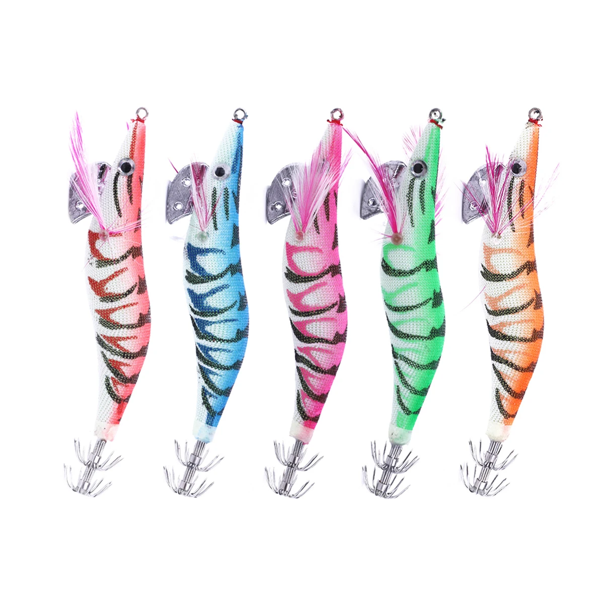 5pcs-3-0-Glow-Squid-Jigs-Saltwater-Fishing-Lures-Luminous-Shrimp-Prawn-Lures-Fluorescent ...