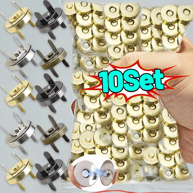 12-40pcs-Invisible-Magnetic-Fastener-No-stitch-Bag-Buttons-Wallet-Coat ...