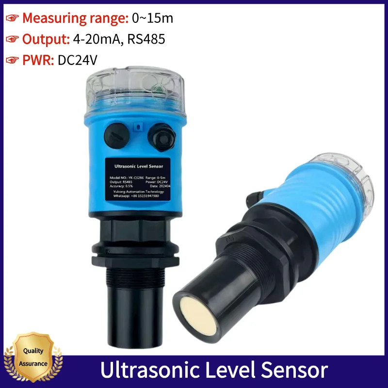 4-20mA-Ultrasonic-Liquid-Level-Meter-Gauge-Non-contact-3m-5m-10m-Water ...