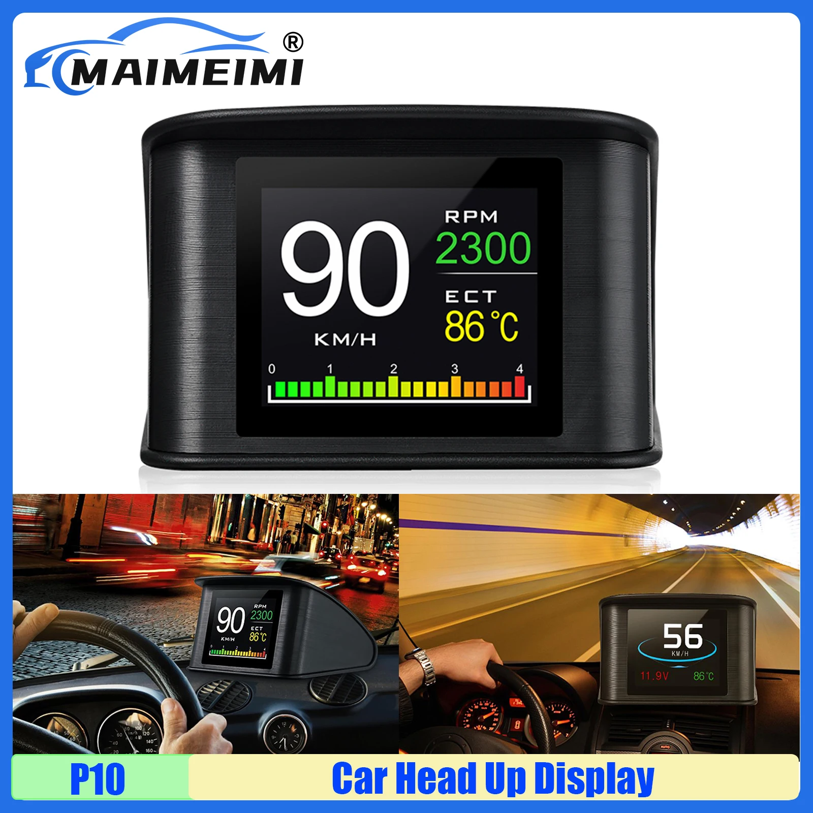 MAIMEIMI P10 Car HUD OBD2 Head Up Display On-Board Diagnostic ...