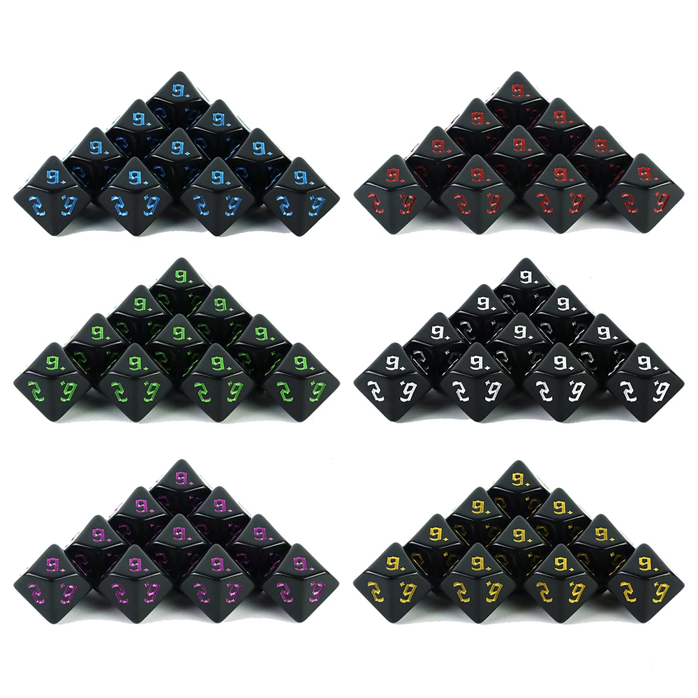 D10-Dice-Game-Dice-Role-Dice-Polyhedral-D10-Dice-0-9-Colourful-Ink ...