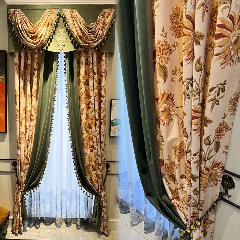Vintage Country Living Room Curtains