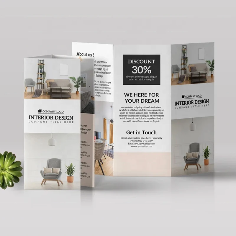 Custom Printing Folding Catalogue Corporate Trifold Multi fold Paper ...