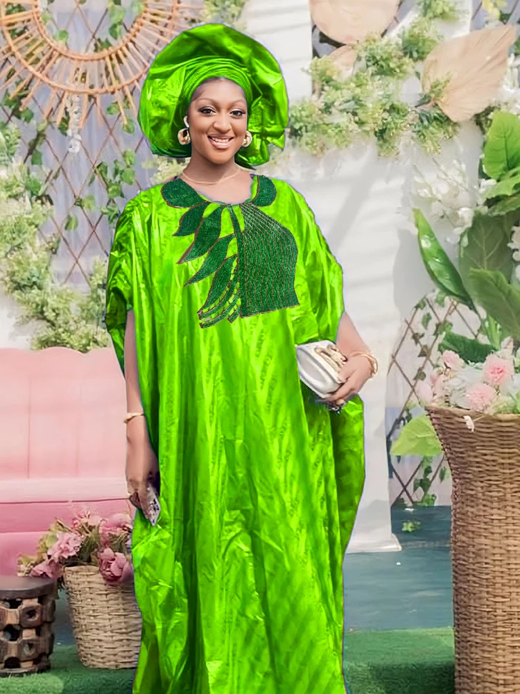 Bazin-Riche-Pour-Femmes-African-Clothing-Dress-For-Wedding-Party-Women ...