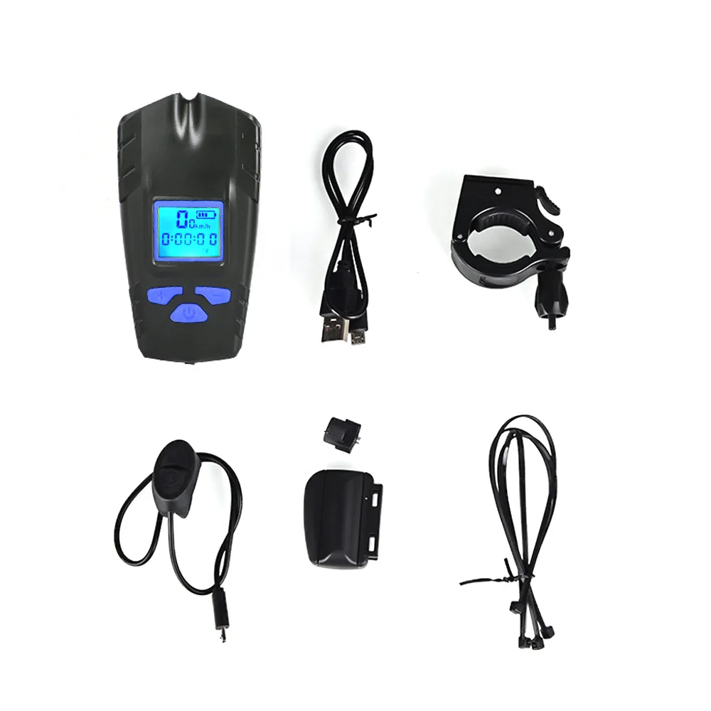 Portable-Bicycle-Head-Light-Bike-with-Speedometer-Wireless-Horn-2000mAh ...