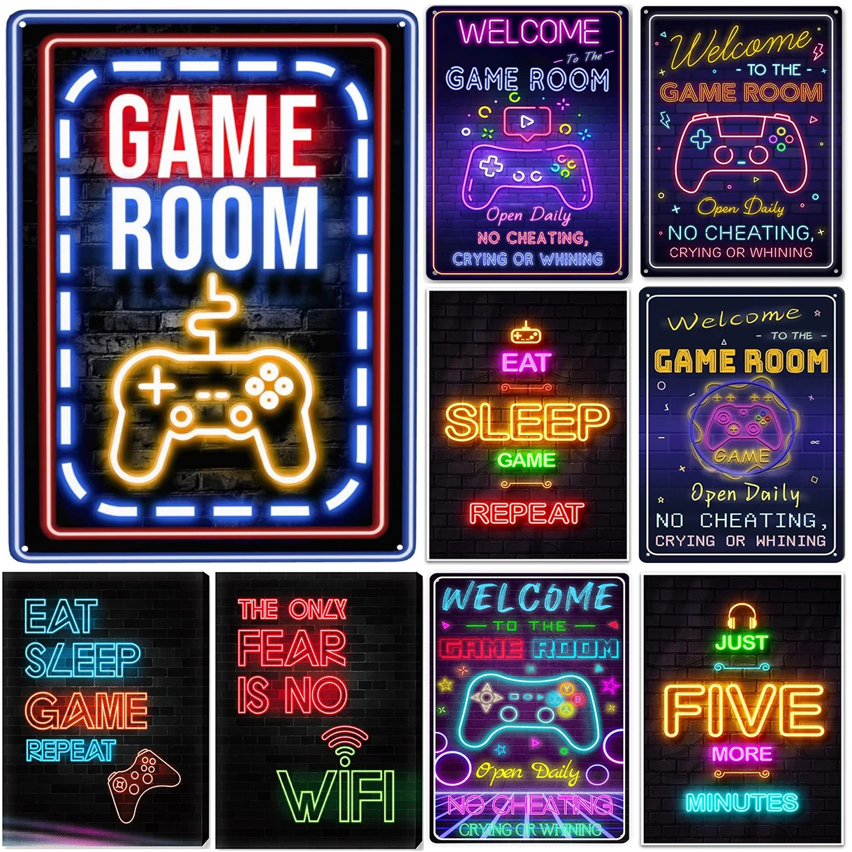 Gaming-Room-Metal-Tin-Signs-Welcome-To-The-Game-Room-Signs-Gamer-Room ...