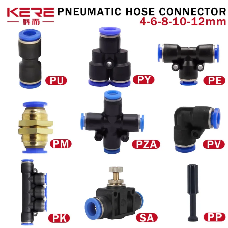 20-50PCS-Pneumatic-Fitting-Pipe-Connector-Tube-Air-Quick-Fittings-Water ...