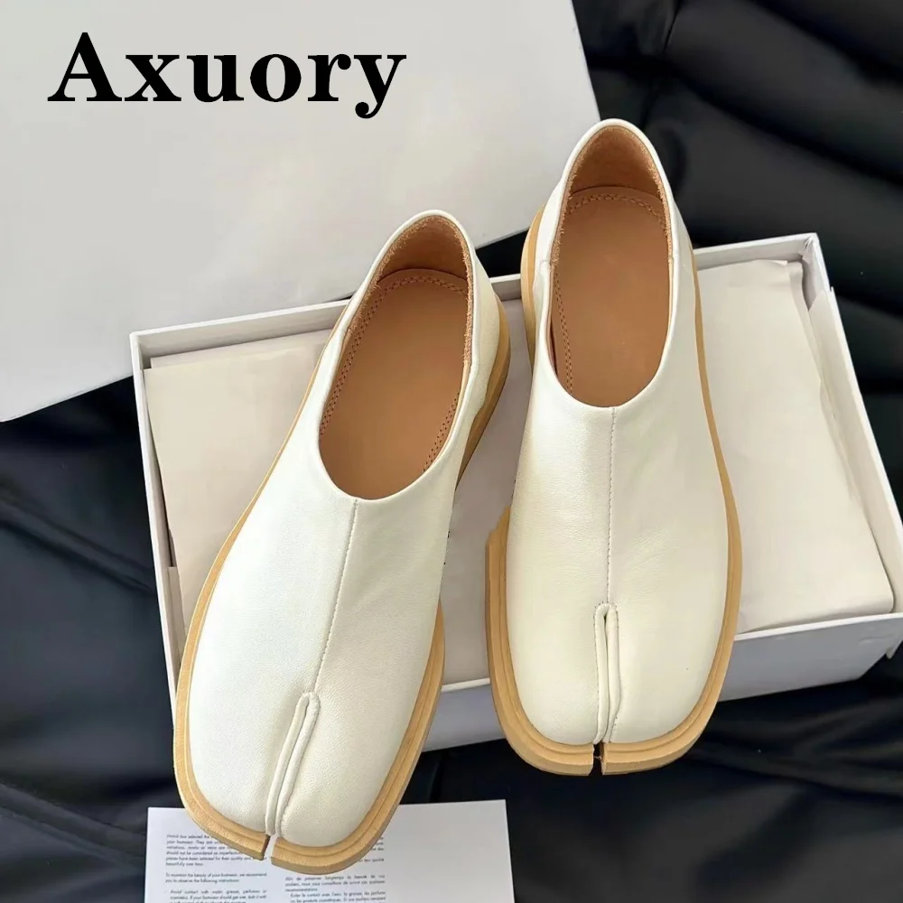 2024-Women-s-casual-shoe-Split-toe-Genuine-leather-single-shoes-High ...