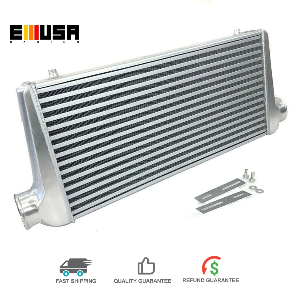 Emusa Intercooler de montaje frontal de aluminio Universal, 3 "(76mm), tamaño total de 31" x 13 ...