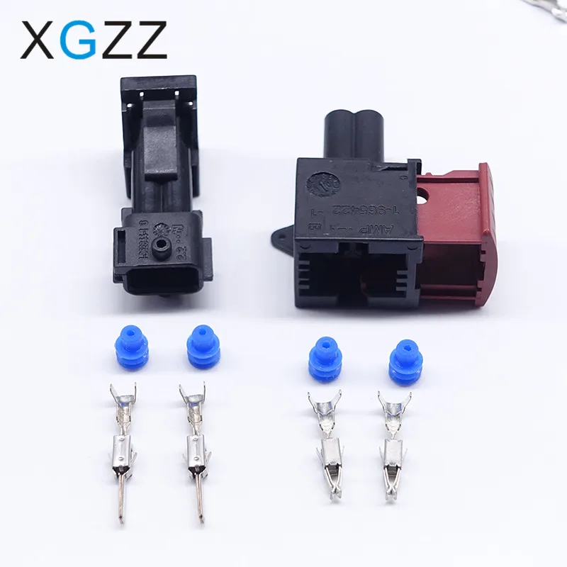 Tyco/Amp 2 pin male & female electrical sealed auto connector 1-965422 ...