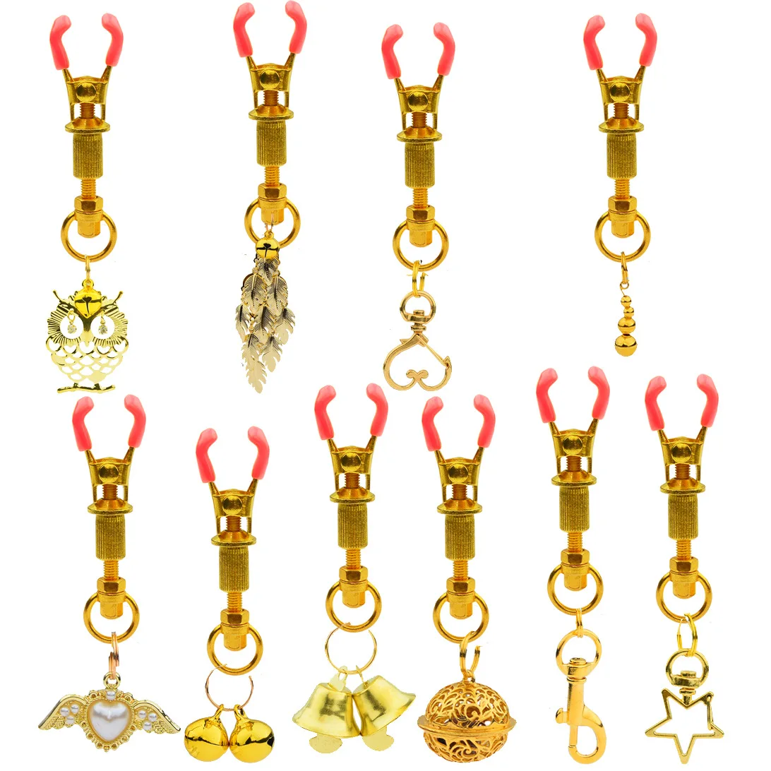 BDSM-Metal-Golden-Adult-Sex-Toys-Breast-Clip-Labial-Clamp-Pendant-Bell ...