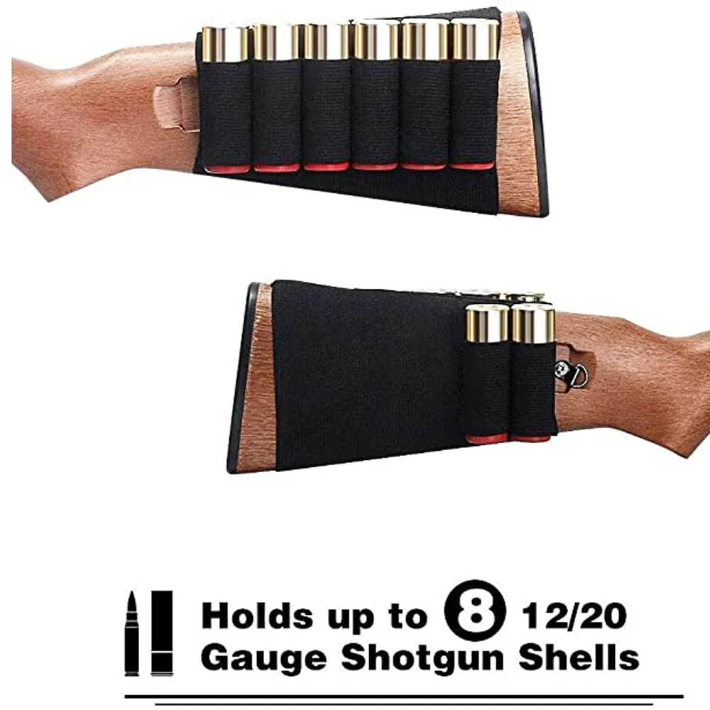 Tactical Buttstock 8 Rounds Shotgun Shell Holder Bandolier 12/20 Gauge ...