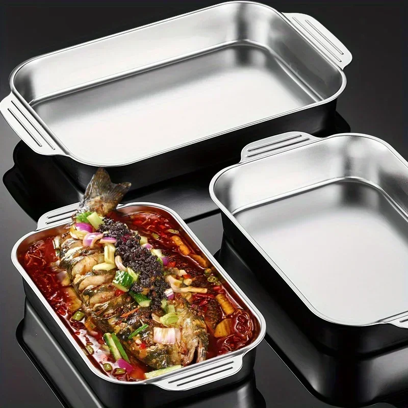 Deep Baking Sheet Stainless Steel Roasting Pan Non-Stick Grilling Trays ...