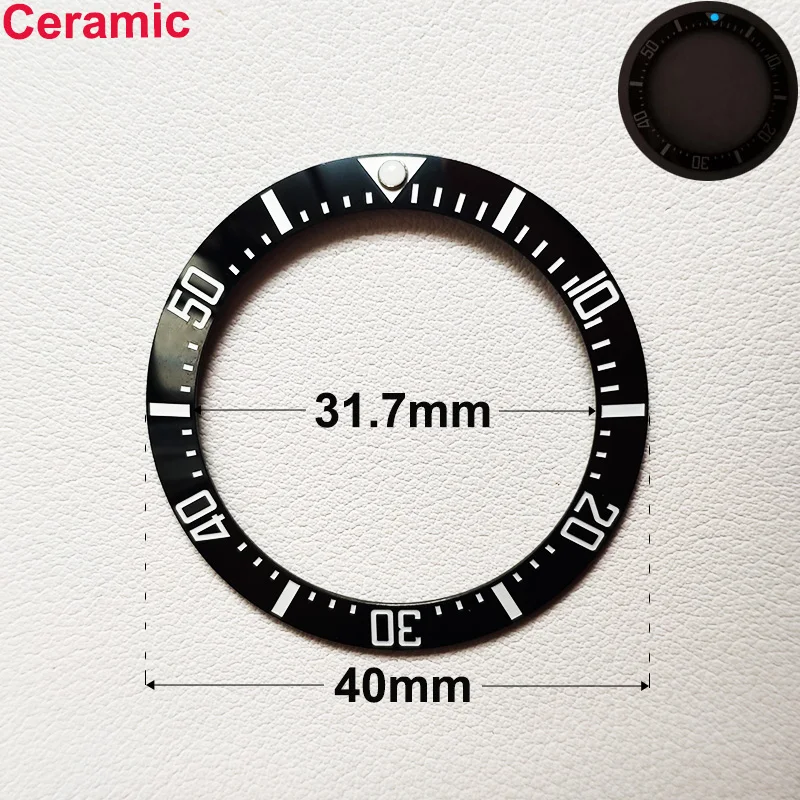 40mm * 31.7mm Ceramic Watch Tilt Bezel Insert Fit 42mm to 44mm Diving ...