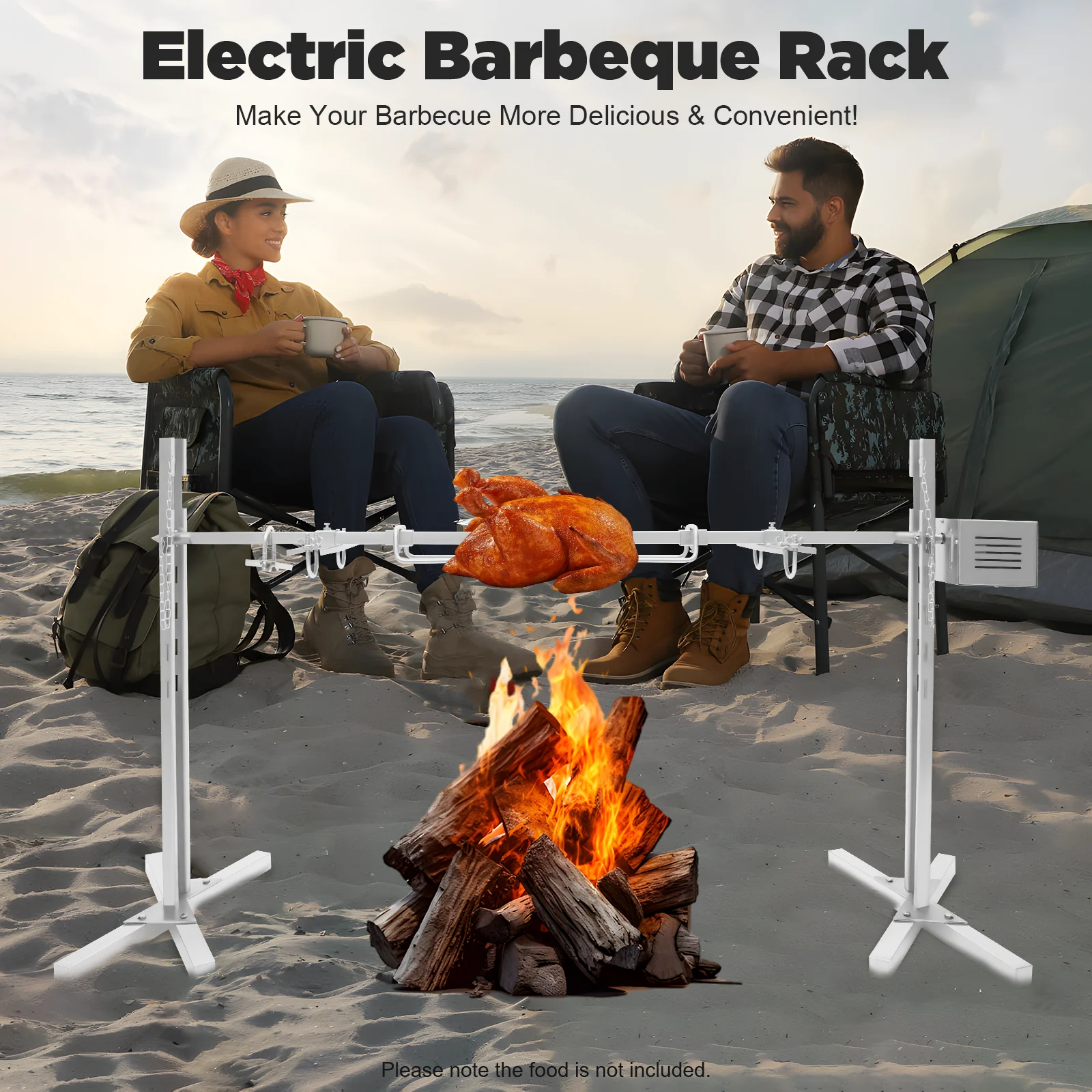 Electric Barbecue Rack Outdoor BBQ Grill 360-degree Rotation Adjustable ...
