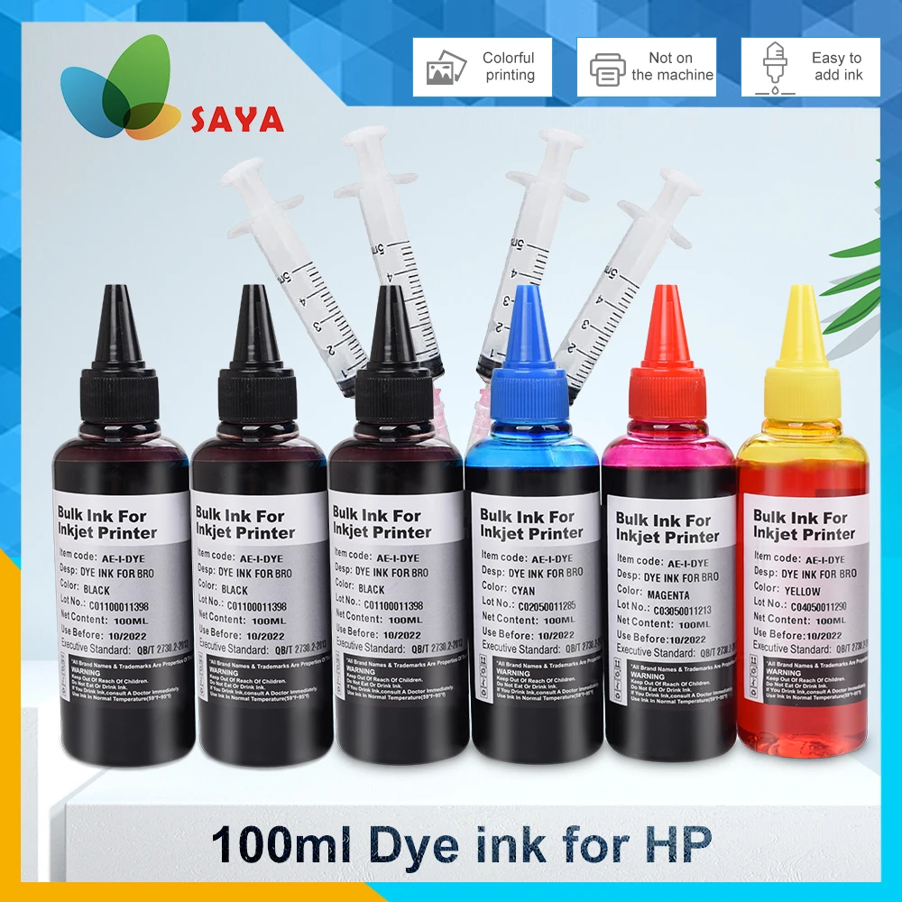 100ml Printer Dye Ink For HP 61 60 62 63 564 711 920 901 902 932 933 ...