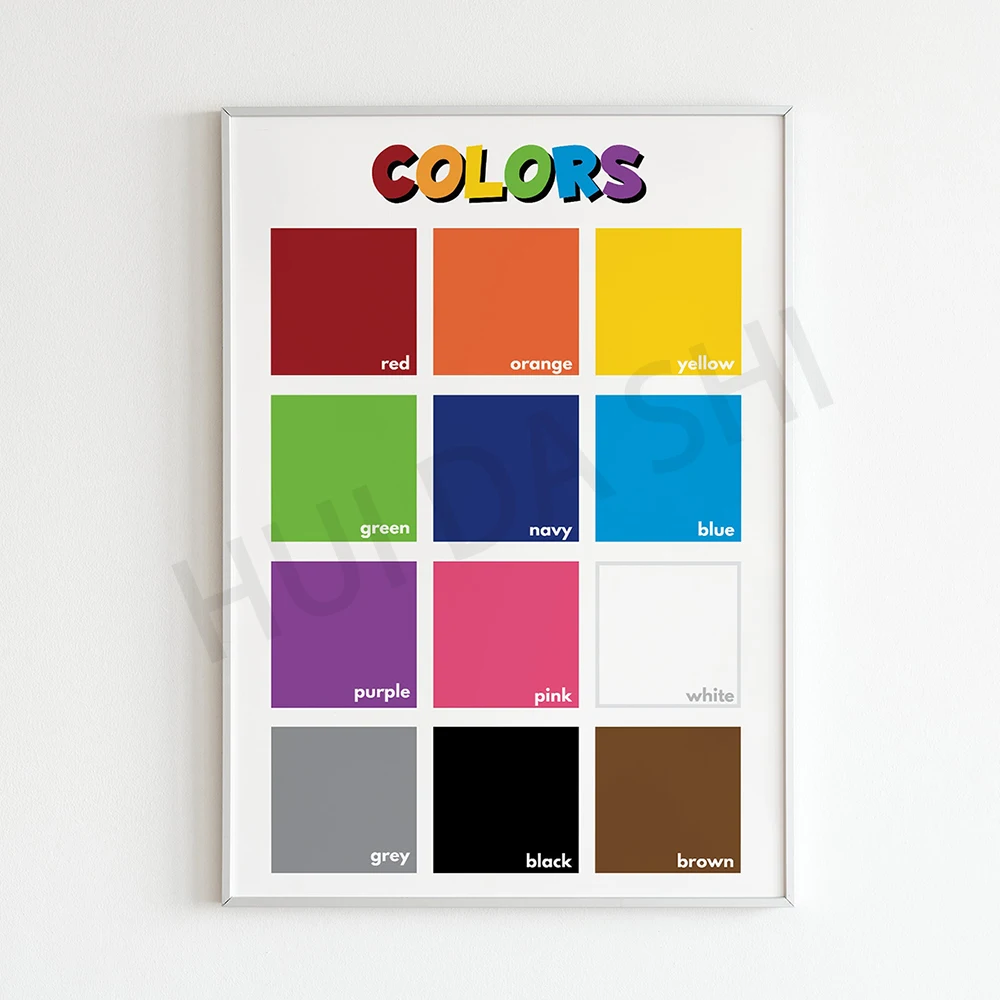 Color Chart With Names For Kids