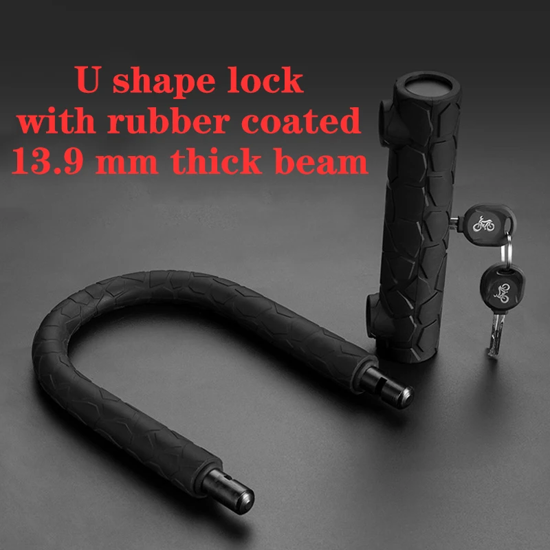 Solid-Silicone-Zinc-Alloy-Bike-Security-Lock-U-Shape-Design-Steel-Good ...
