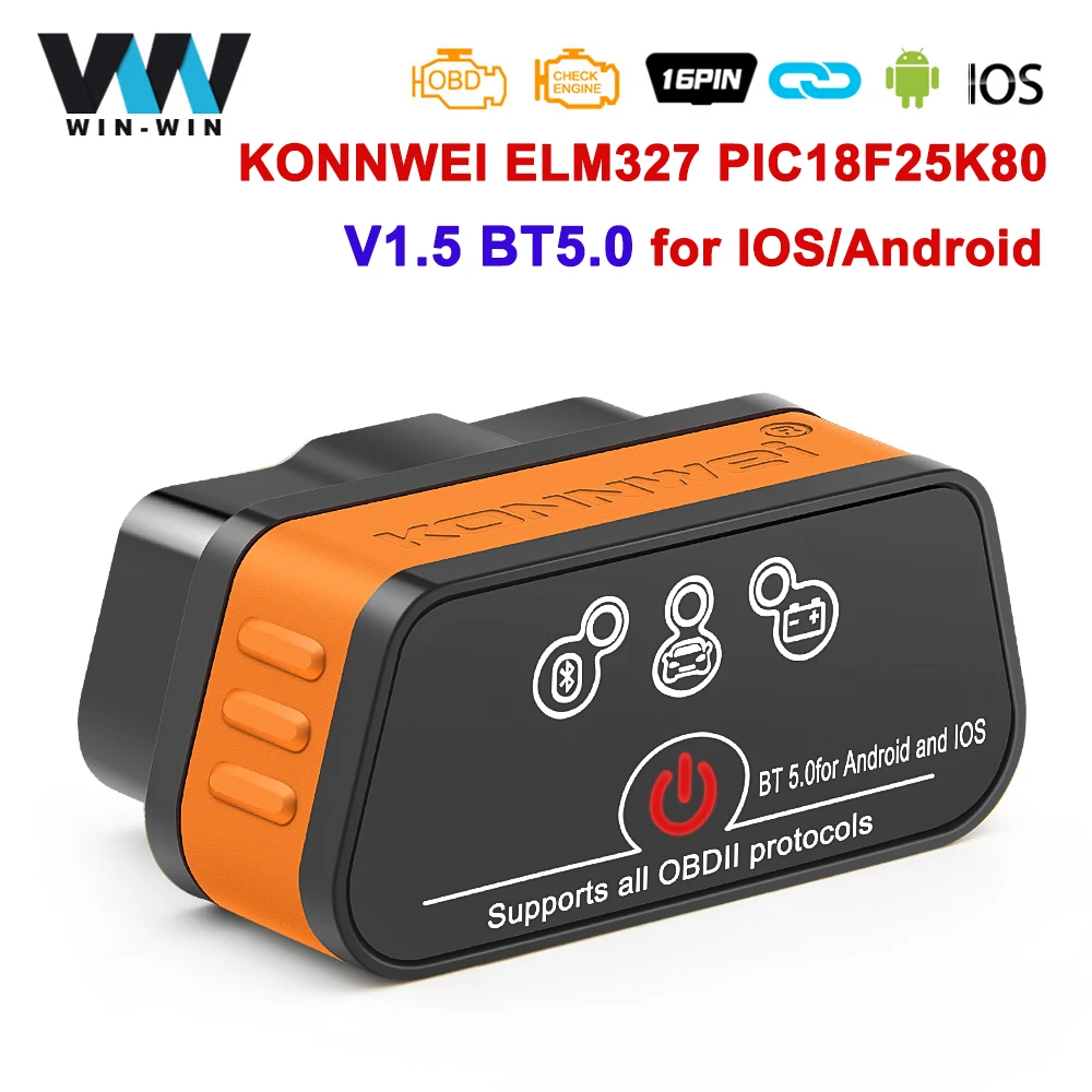 KONNWEI-KW901-ELM327-V1-5-PIC18f25k80-Bluetooth-5-0-OBD2-Scanner-ELM ...
