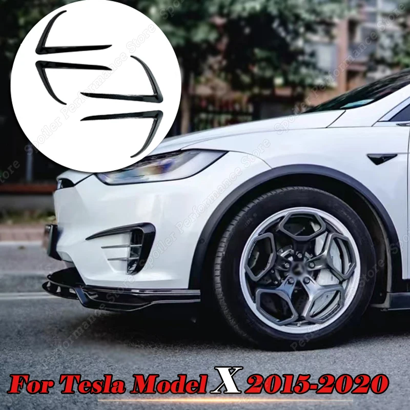 For-Tesla-Model-X-2015-2020-Car-Front-Bumper-Splitter-Cover-Lip-Fog ...