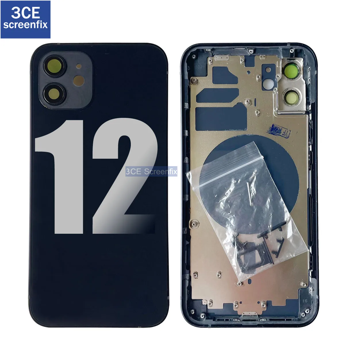 Battery Back Housing Glass Cover + Middle Frame + Sim Tray + Side Key ...