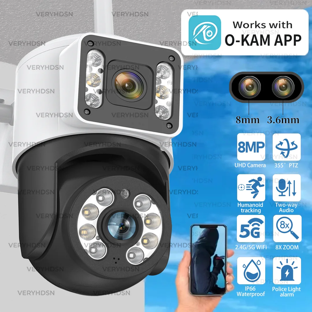 8MP-5G-4K-Wifi-IP-Camera-PTZ-Dual-Lens-Surveillance-Camera-AI-Auto ...