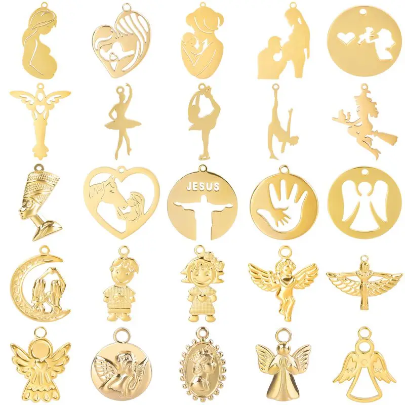 5PCS-High-Quality-Gold-Color-Angel-ISIS-Mom-Fairy-Stainless-Steel ...