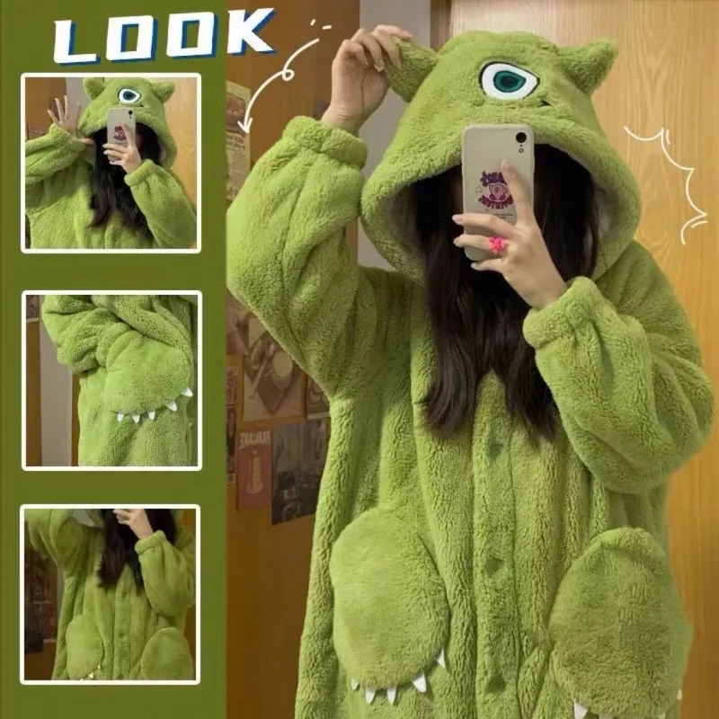 Mr-Q-Cosplay-Costume-Sleepwear-Monsters-Inc-Mike-Cos-Jumpsuit-Halloween ...