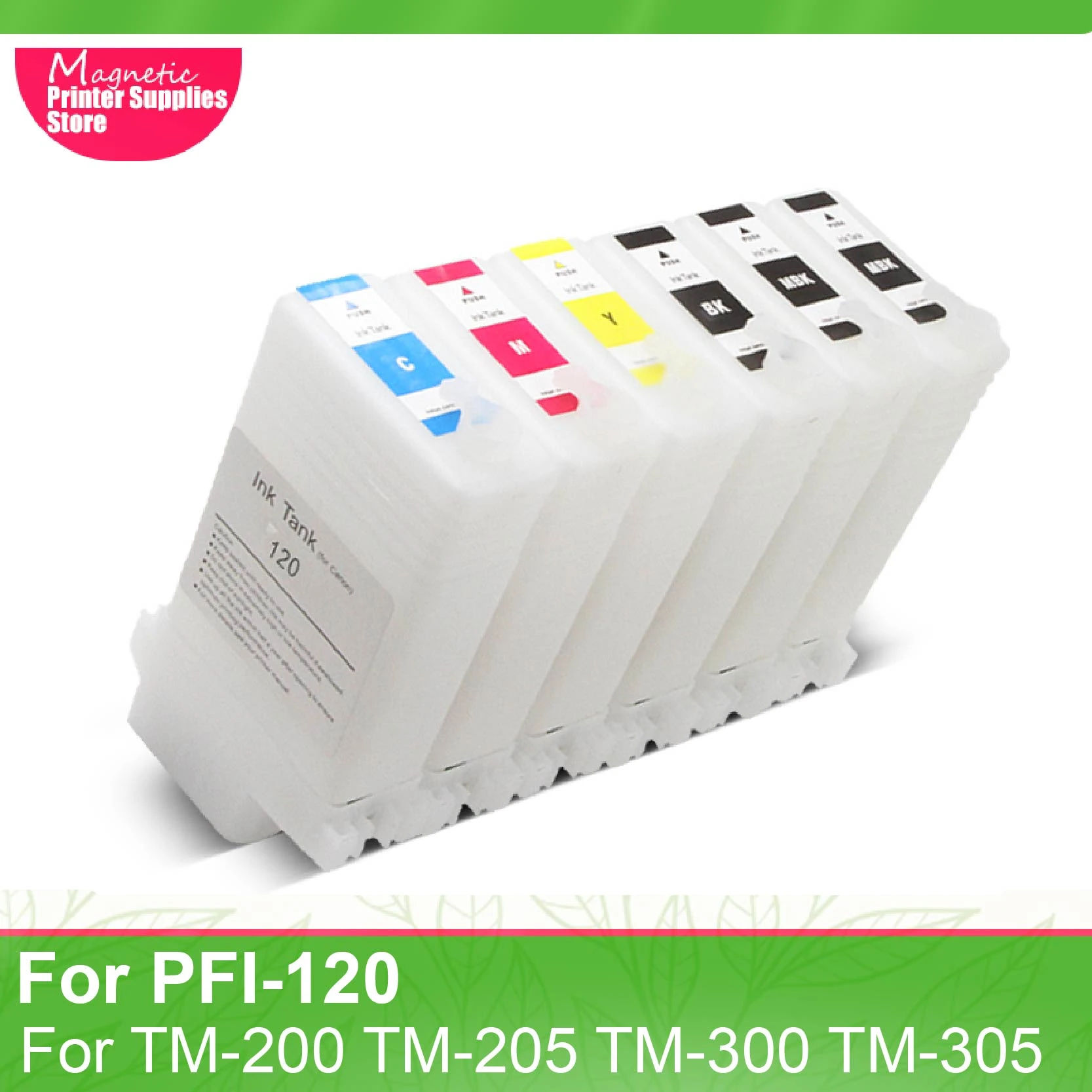 Compatible For PFI120 Refillable Ink Cartridge for Canon TM200 TM205 ...