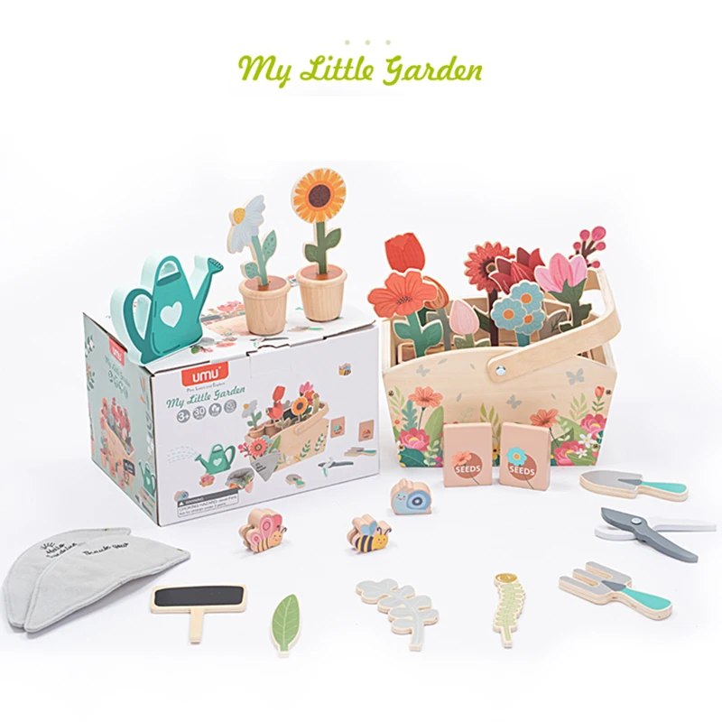 Children simulation toy Flower Garden Toy Playset,Toddlers Wooden Toys ...