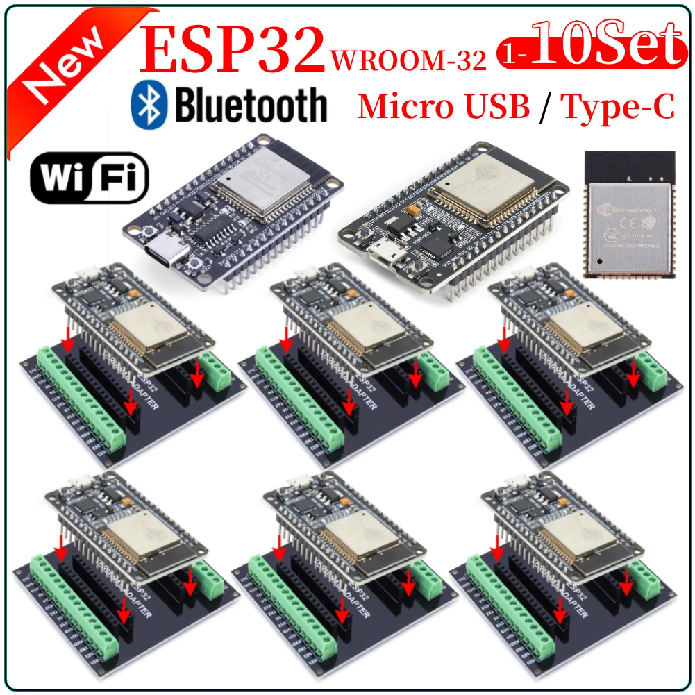 ESP32-WROOM-32-Development-Board-5V-TYPE-C-CH340C-WiFi-Bluetooth-Ultra ...