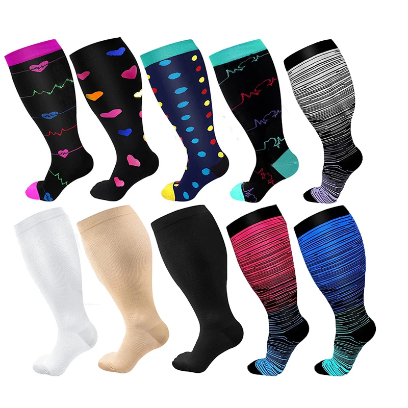 Special Plus Size Compression Socks Unisex Sport Marathon Hiking ...