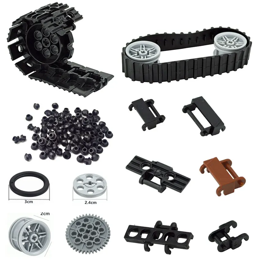 Technical-Parts-Building-Blocks-Link-Chain-Tank-Belt-Track-Wheels-Truck ...