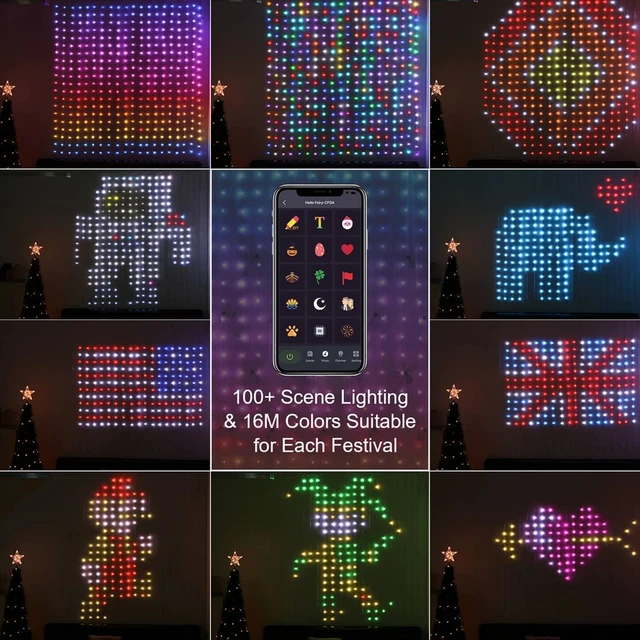 Smart Curtain LED String Christmas Lights with Remote Control - Gifts ...