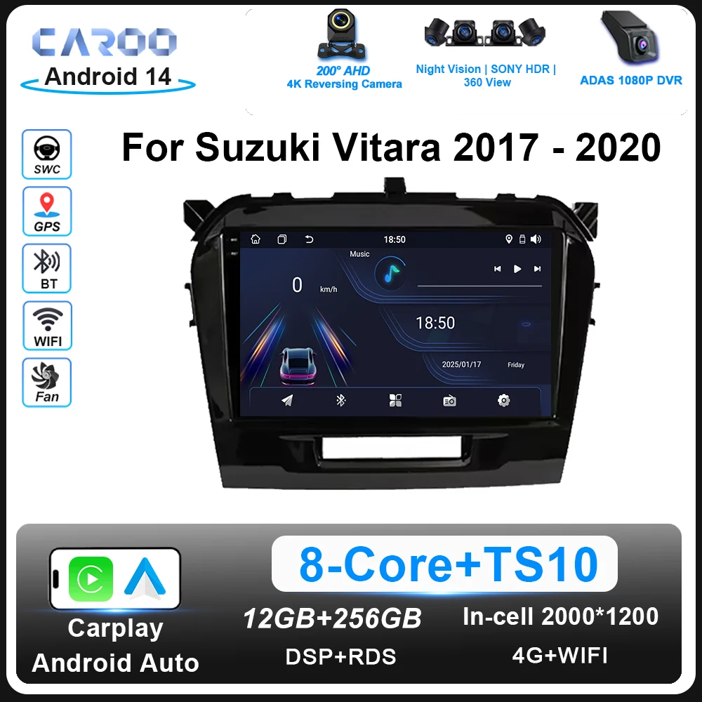 Android Radio estéreo para coche para Suzuki Vitara 2017 2018 2019 2020 ...