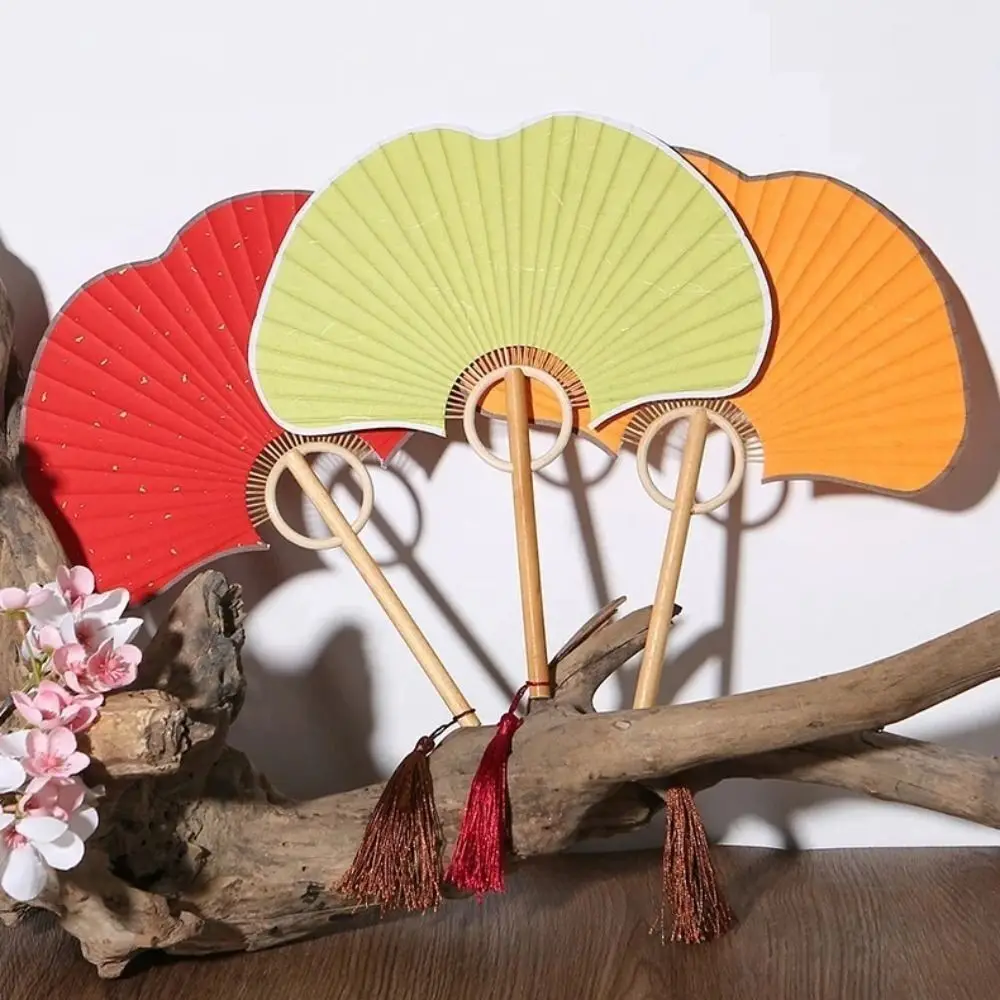 Vintage Paper Rice Paper Fan Props for Photographs Chinese Style Ginkgo ...