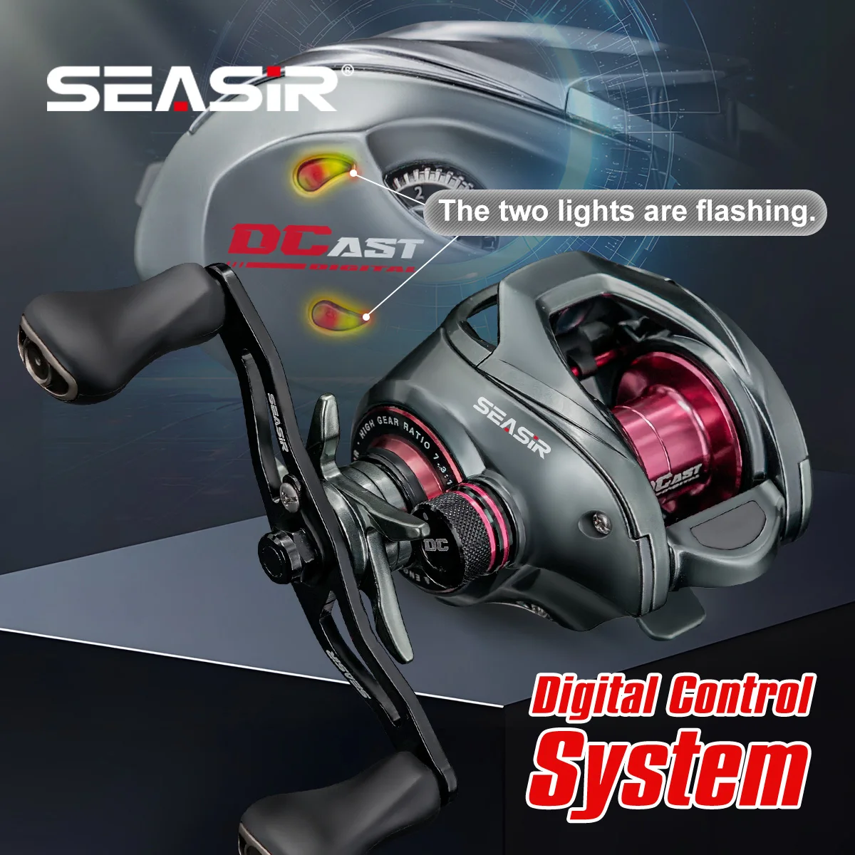 Seasir Dcast Dc Fishing Reel Digital Control Long Cast 7.3:1 7+1BB Max ...