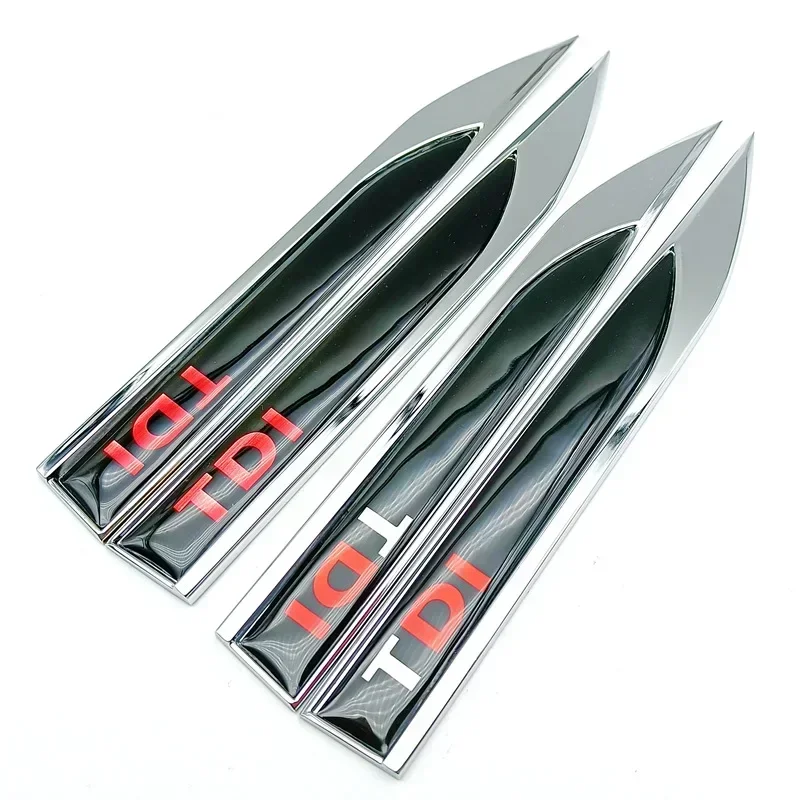 2pcs x Metal Letters TDI Logo Side Fender Badge Emblem Sticker for ...