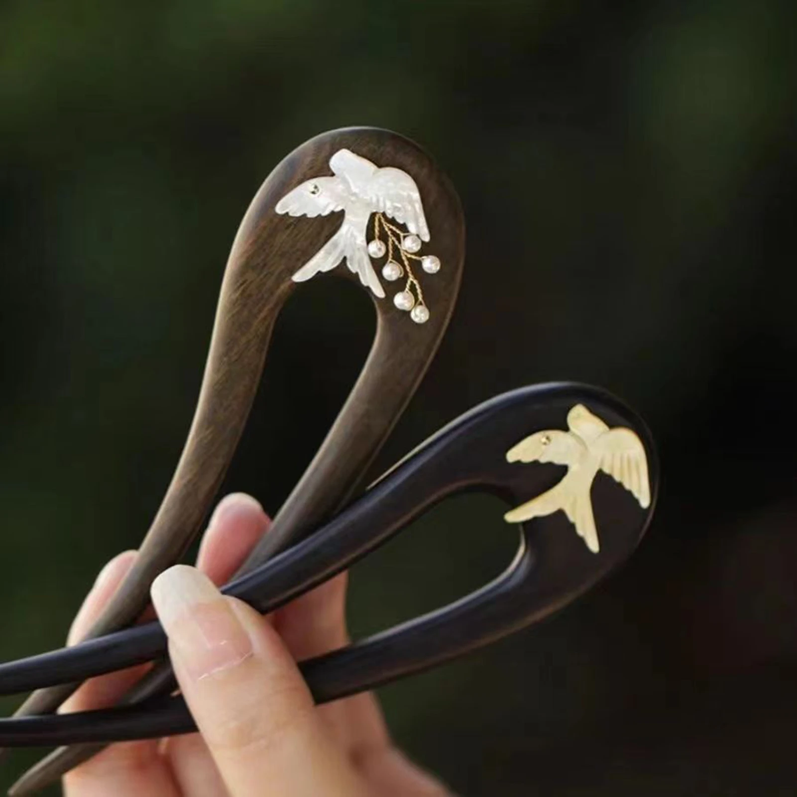Wood Hair Pins U Shaped Wooden Hair Pin vintage Chinese Traditional ...