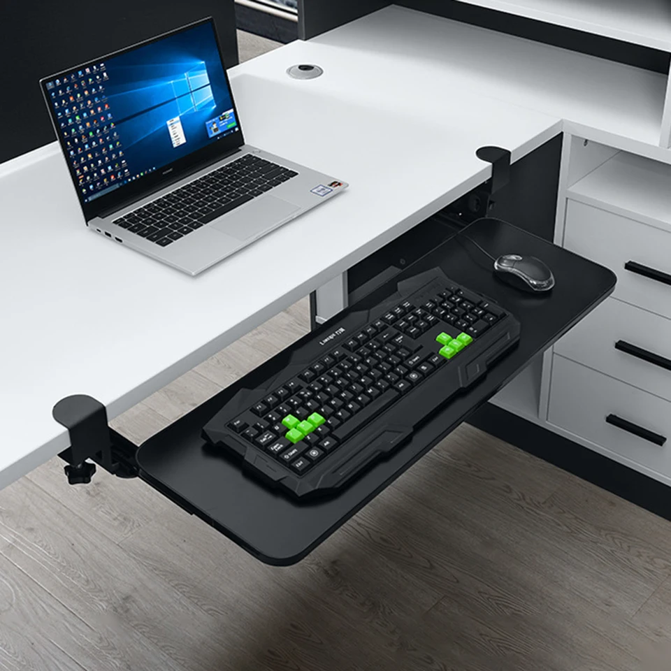 Desk Keyboard Tray Slide Out Keyboard Tray Under Desk Slide-Out ...