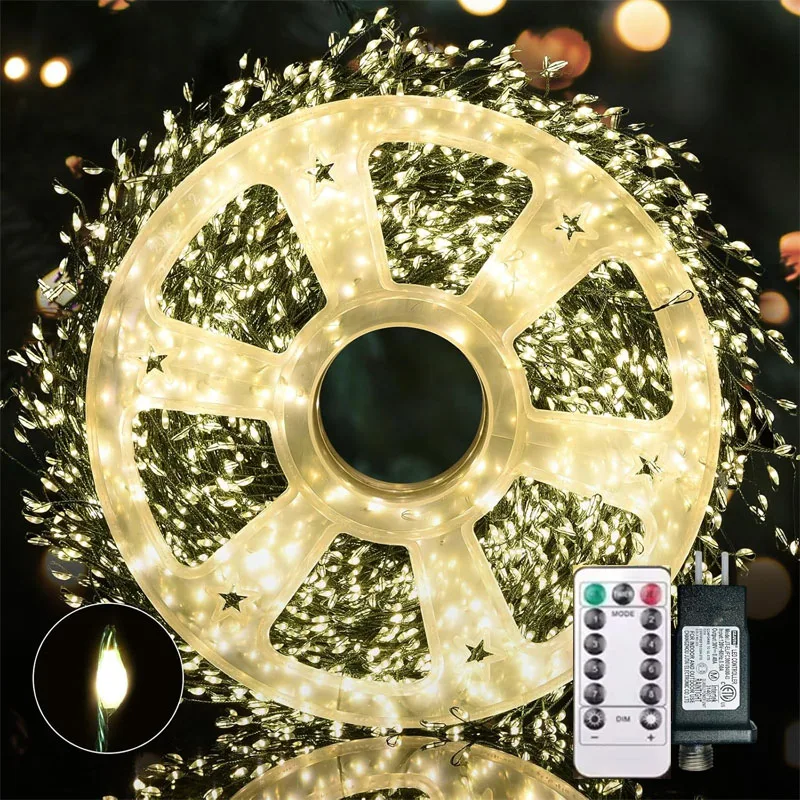Christmas LED Firecracker Light String Warm White Waterproof EU Plug ...