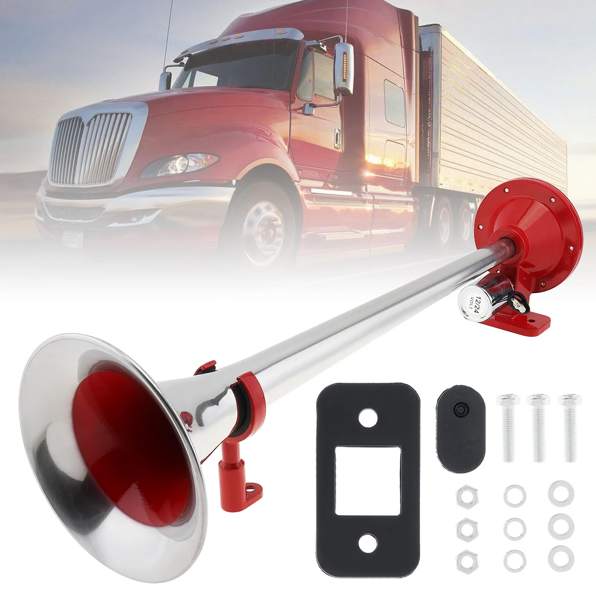 12V 150db Super Loud Single Trumpet Musical Air Horn for Truck / Lorry ...