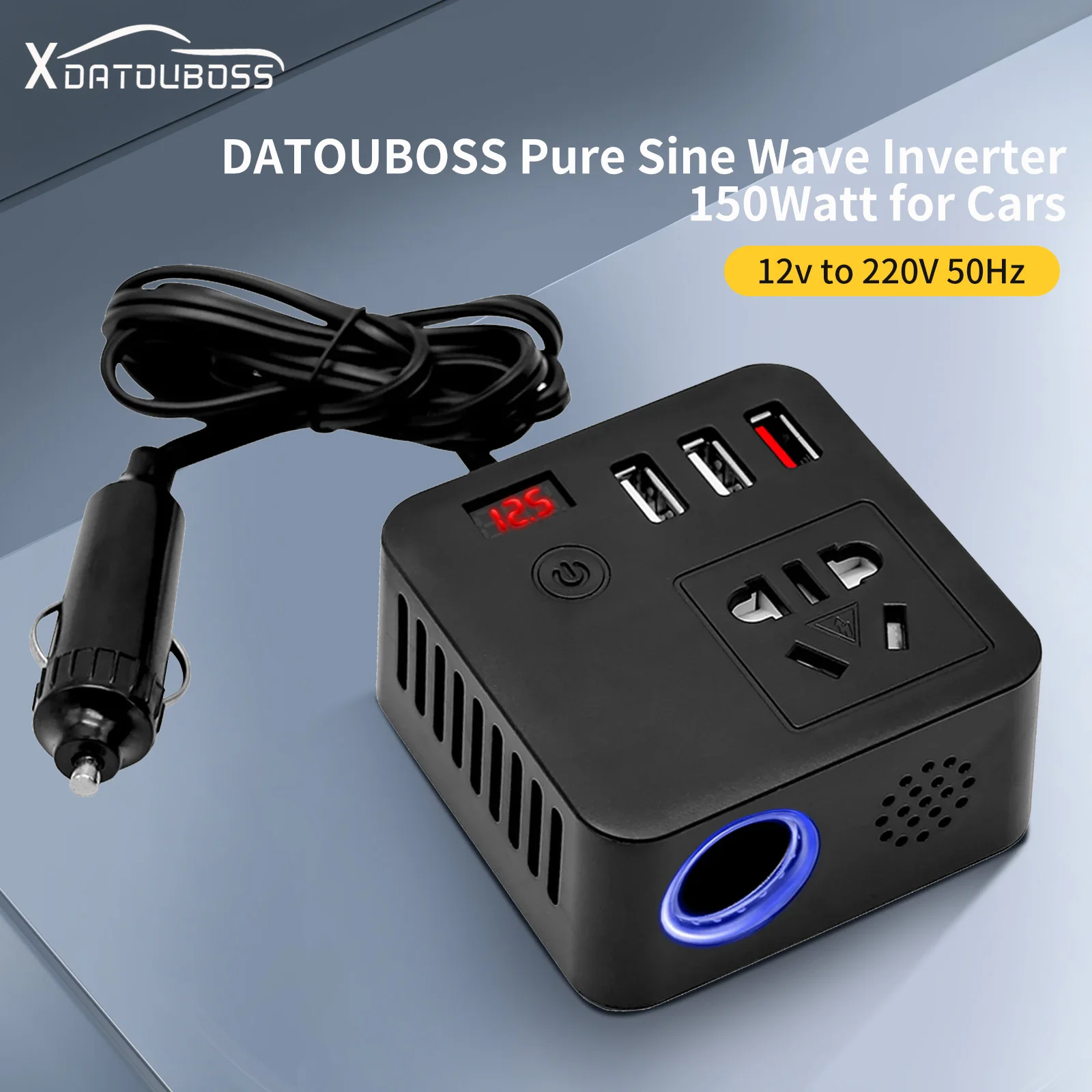 DATOU-Car-Inverter-150Watt-DC-12V-to-110-220V-AC-50Hz-with-LED-Display ...