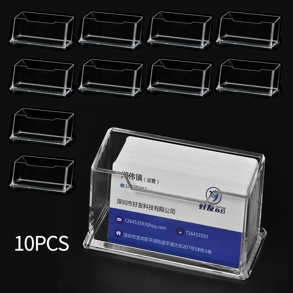 1-10pcs-Acrylic-Business-Card-Holder-Transparent-Business-Card-Storage ...