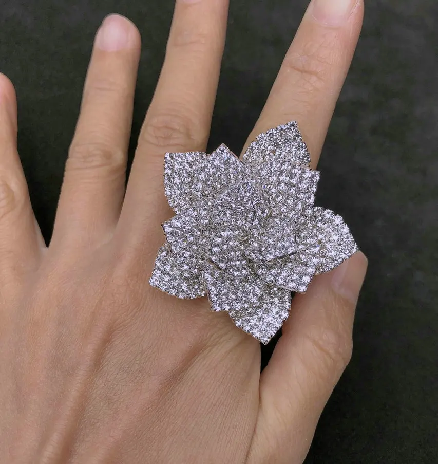 Girl-Lady-Full-Finger-Statement-Ring-Women-s-Double-Band-Long-Crystal ...