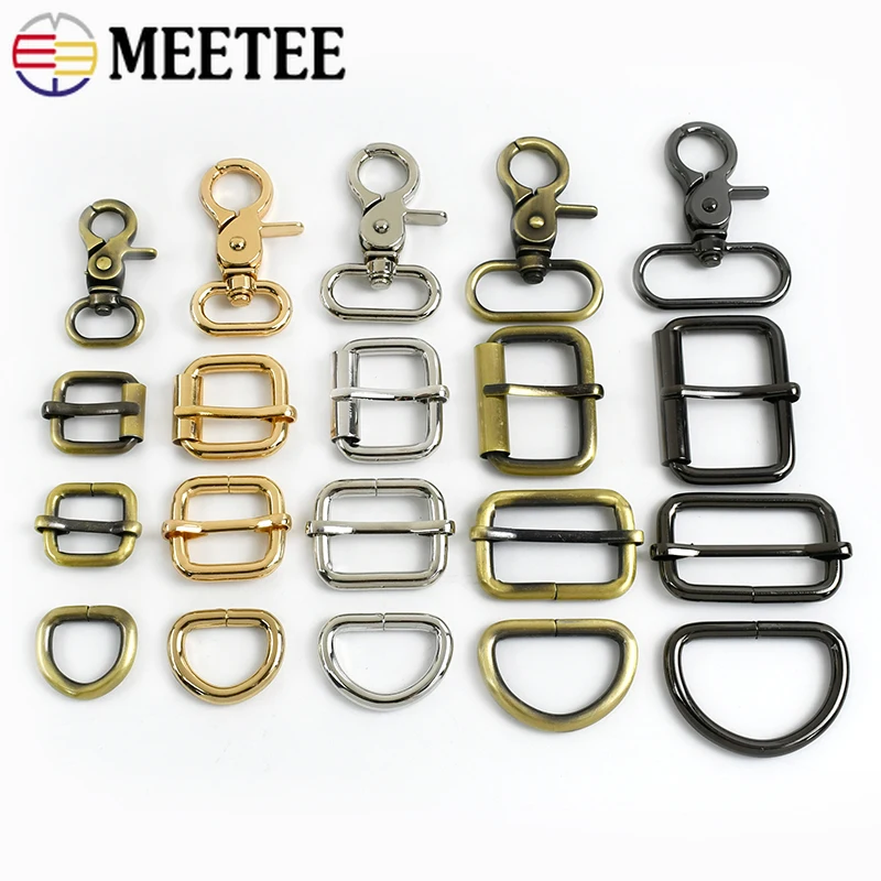 5/10Pcs 13-38mm Metal Bag Strap Buckles Trigger Snap Hook Tri Glide ...