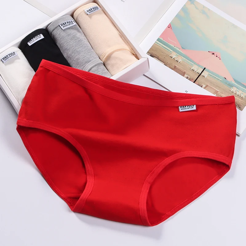 Women's Panties Pure Cotton Comfortable Underpants Simple Solid Candy ...